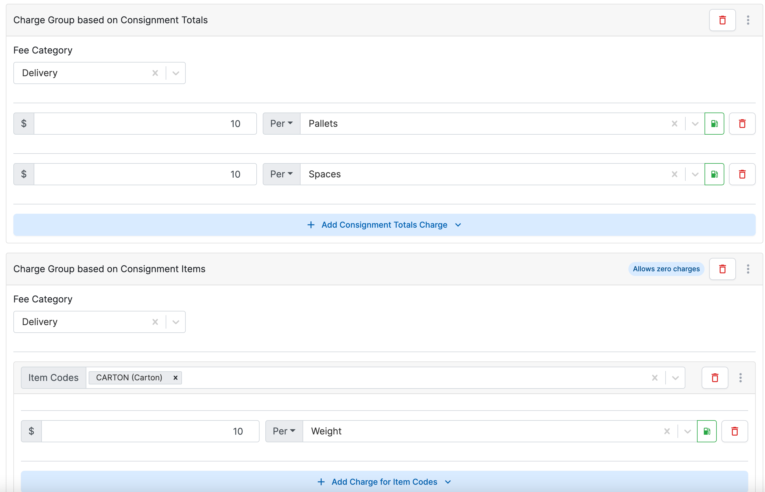 Creating Transport Rates