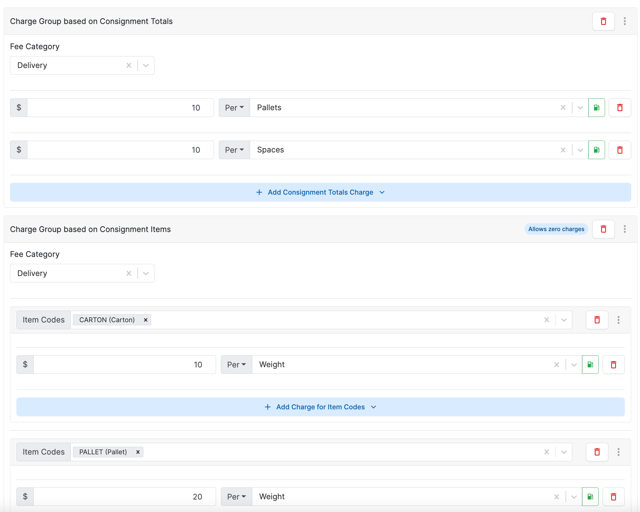 Creating Transport Rates