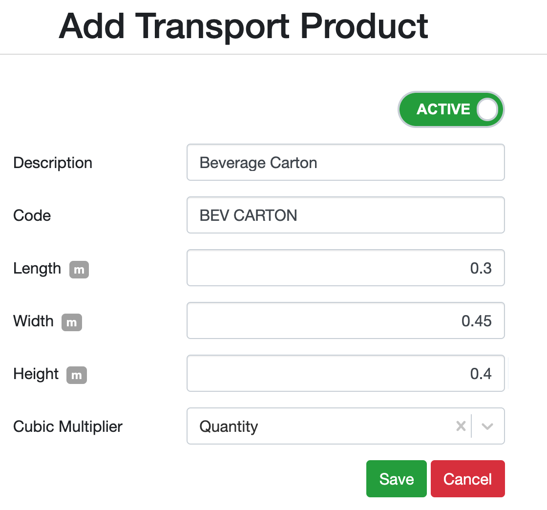 Transport Products (Consignment Items)