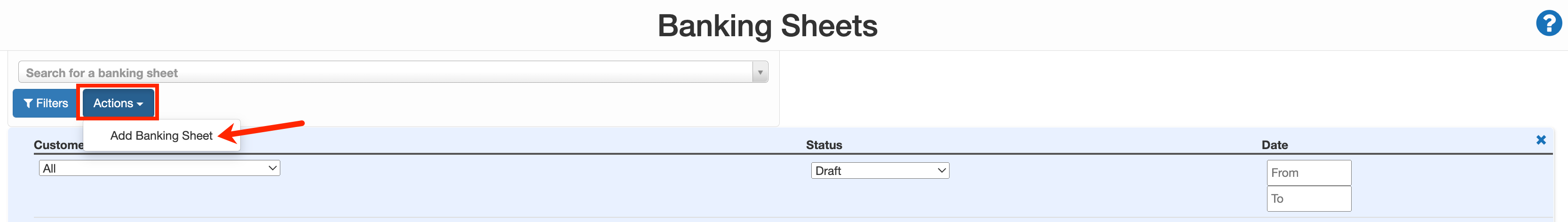 Banking Sheets
