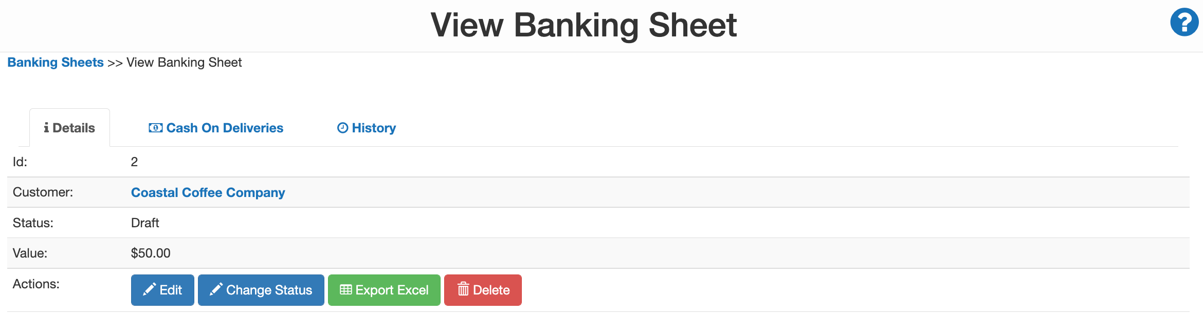Banking Sheets
