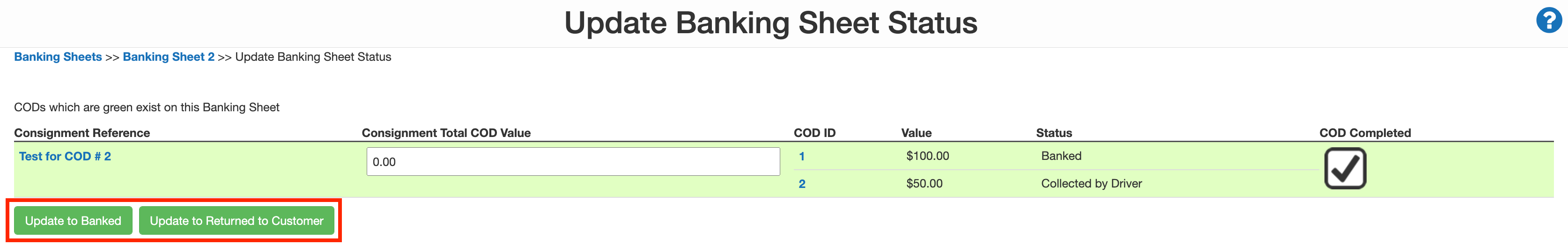 Banking Sheets