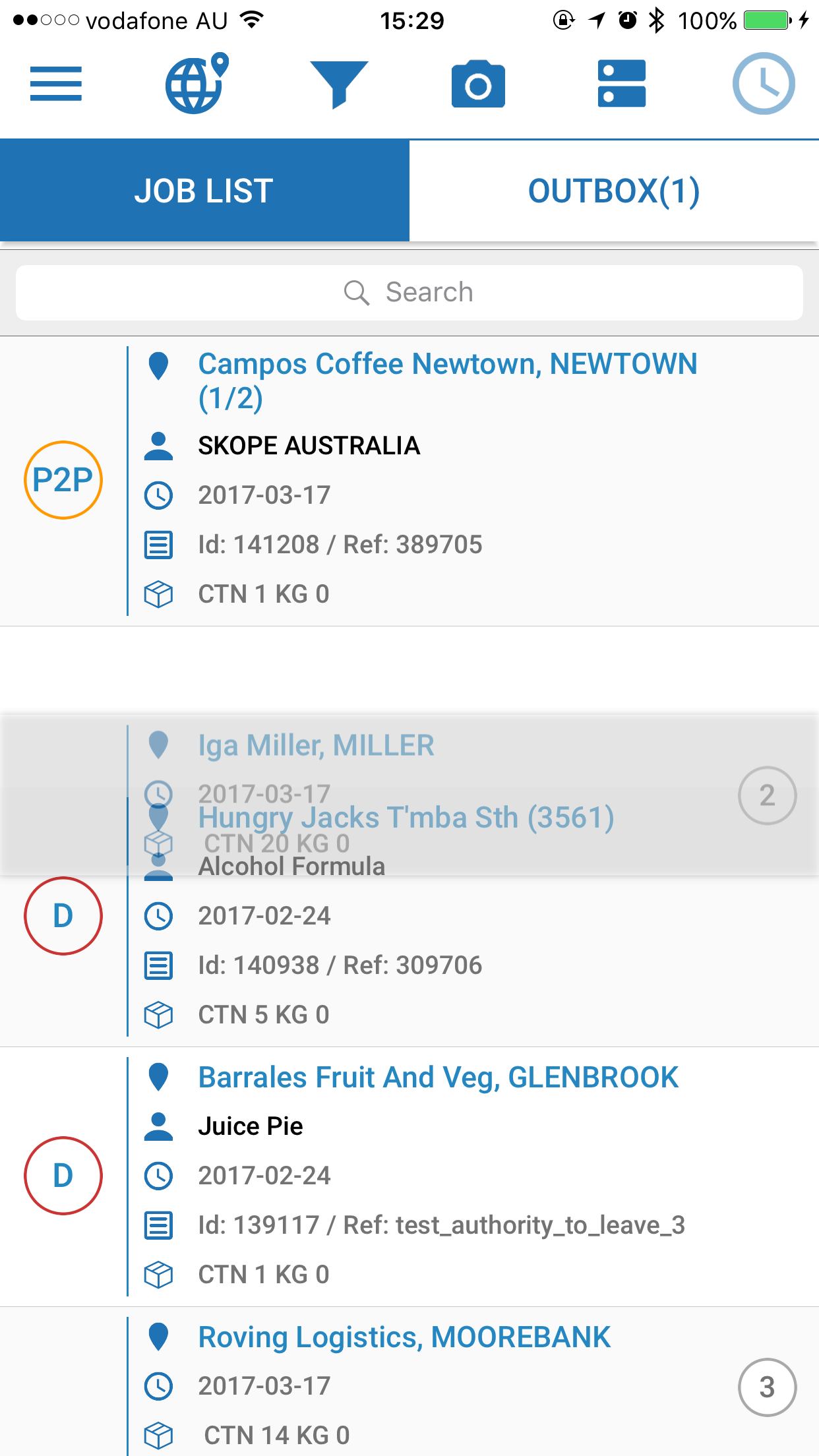 Consignment List View