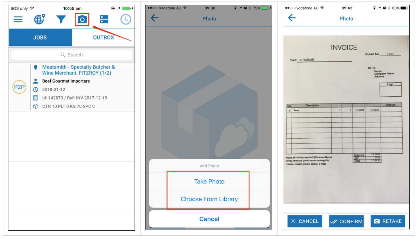 Photograph Invoices to Create PODs