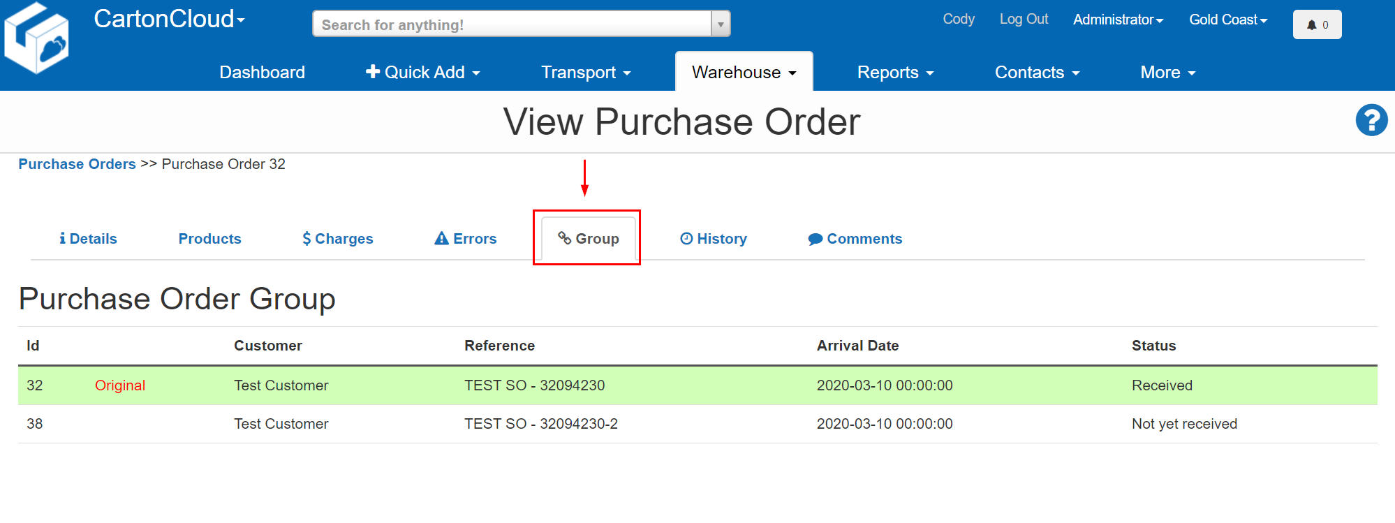 Splitting a Purchase Order