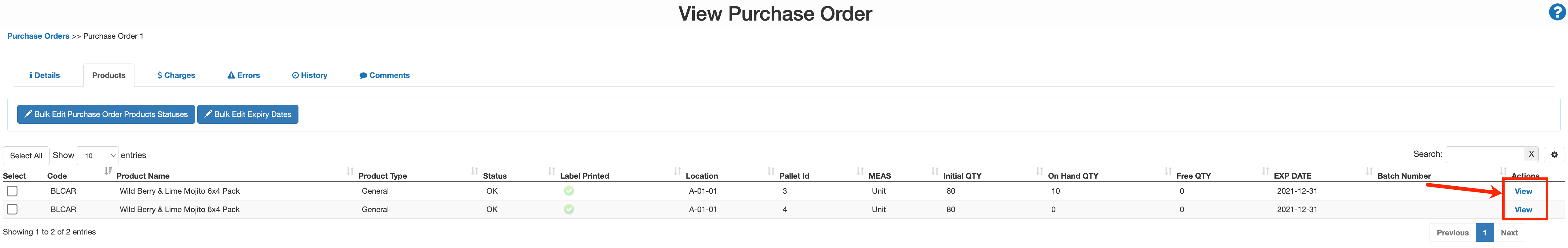 Splitting a Purchase Order that has already been invoiced