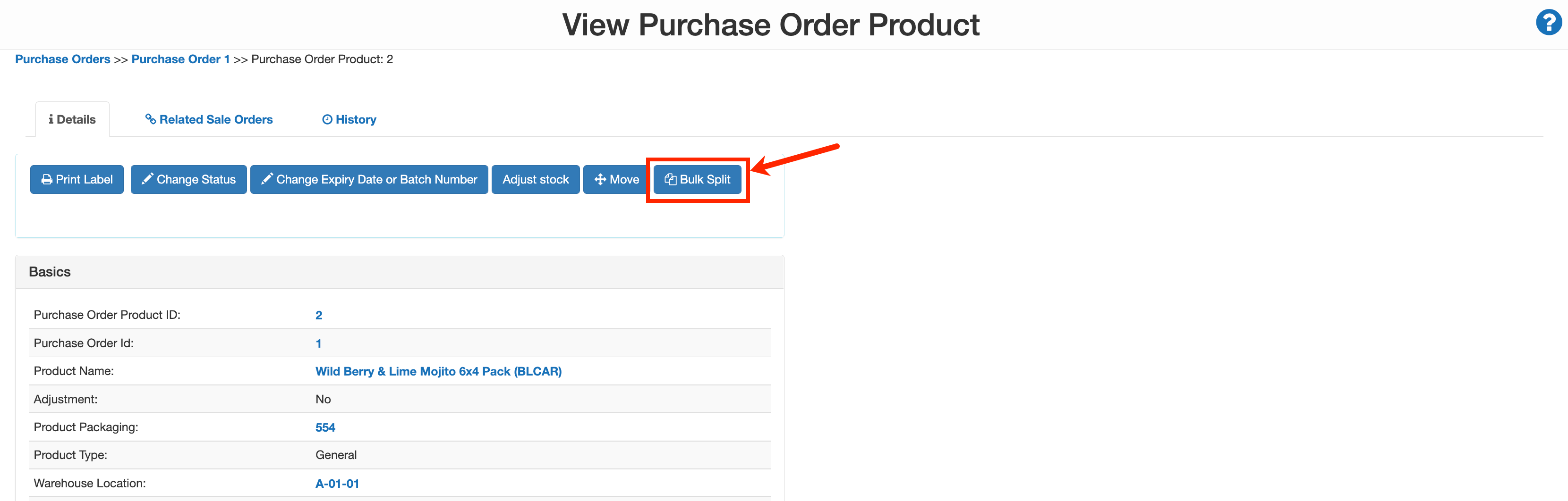 Splitting a Purchase Order that has already been invoiced