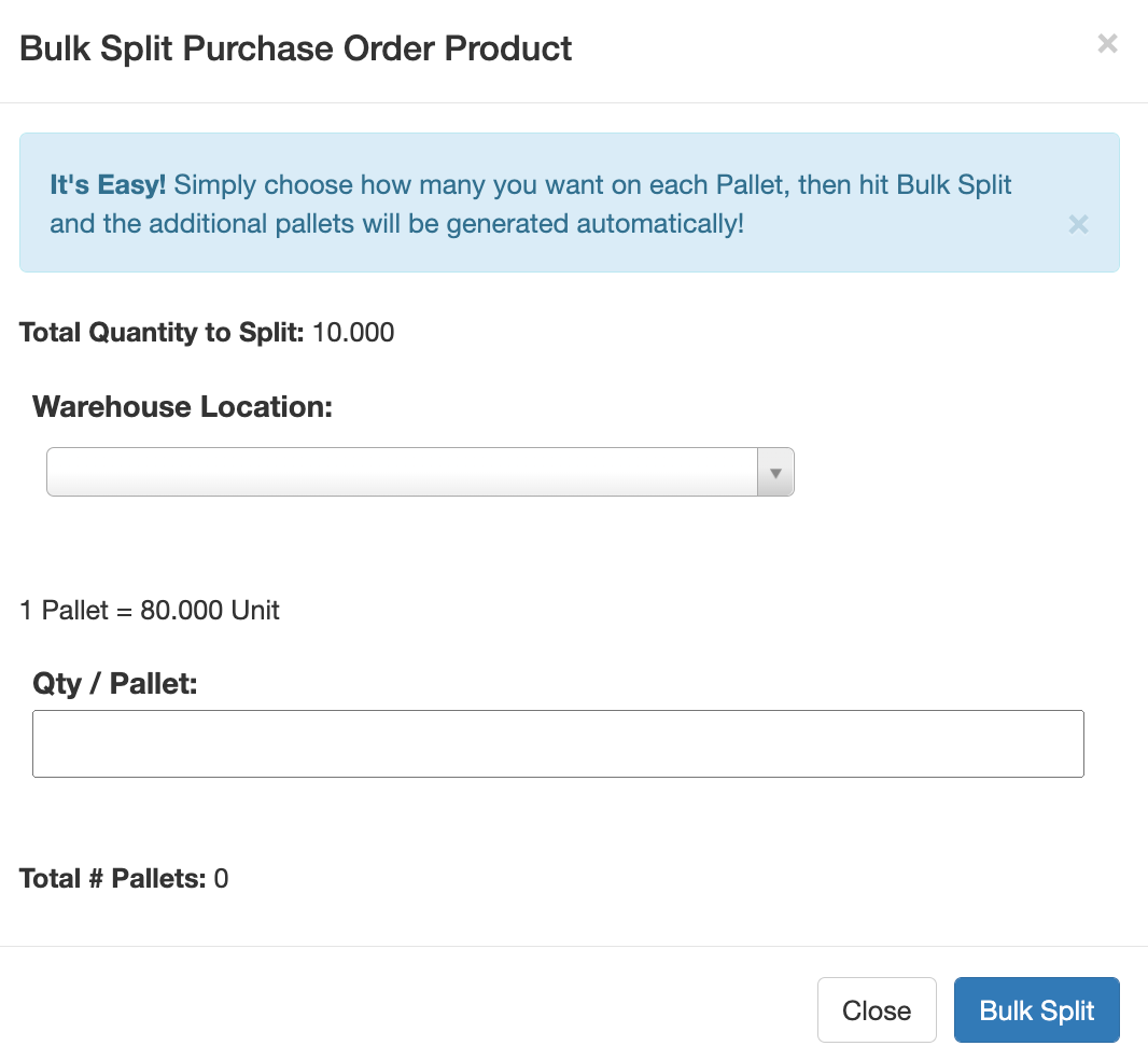 Splitting a Purchase Order that has already been invoiced
