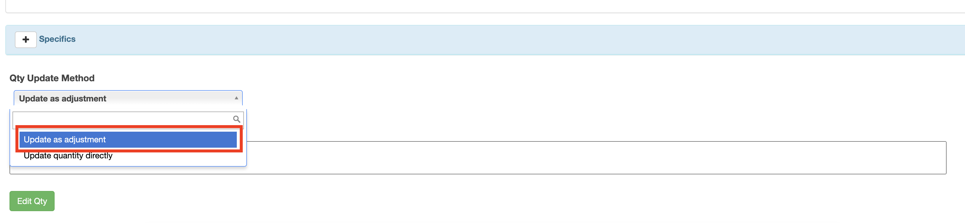 Adjusting Stock Quantity