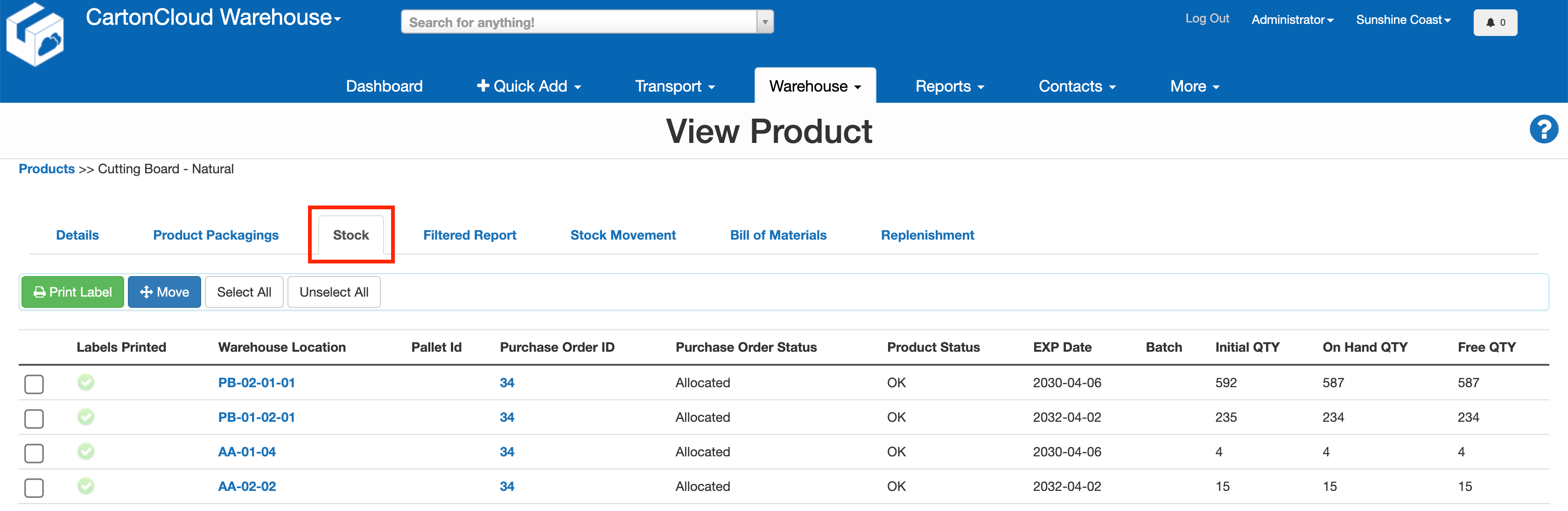 How to Merge Pallets of Stock