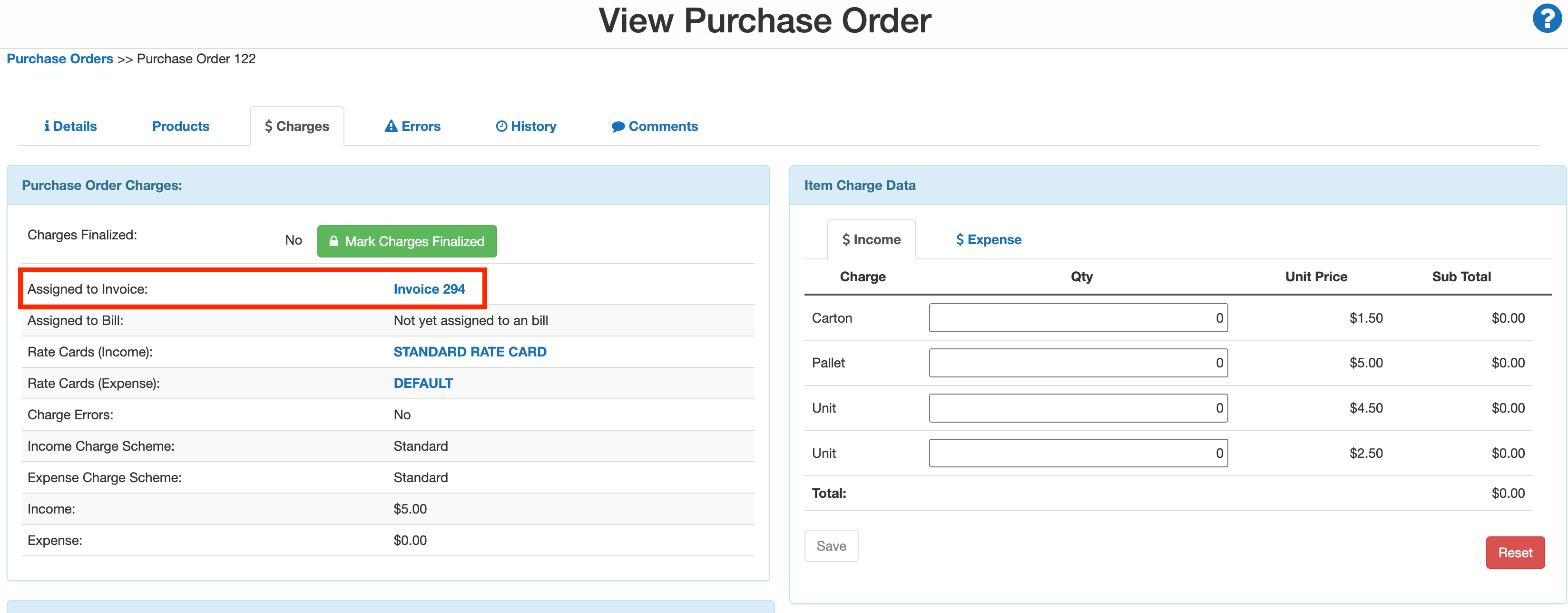 How to move Purchase Orders/Sale Orders/Consignments to a different invoice
