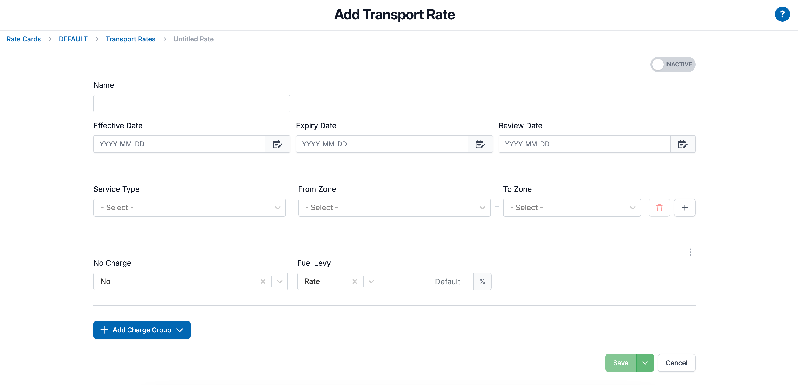 Creating Transport Rates