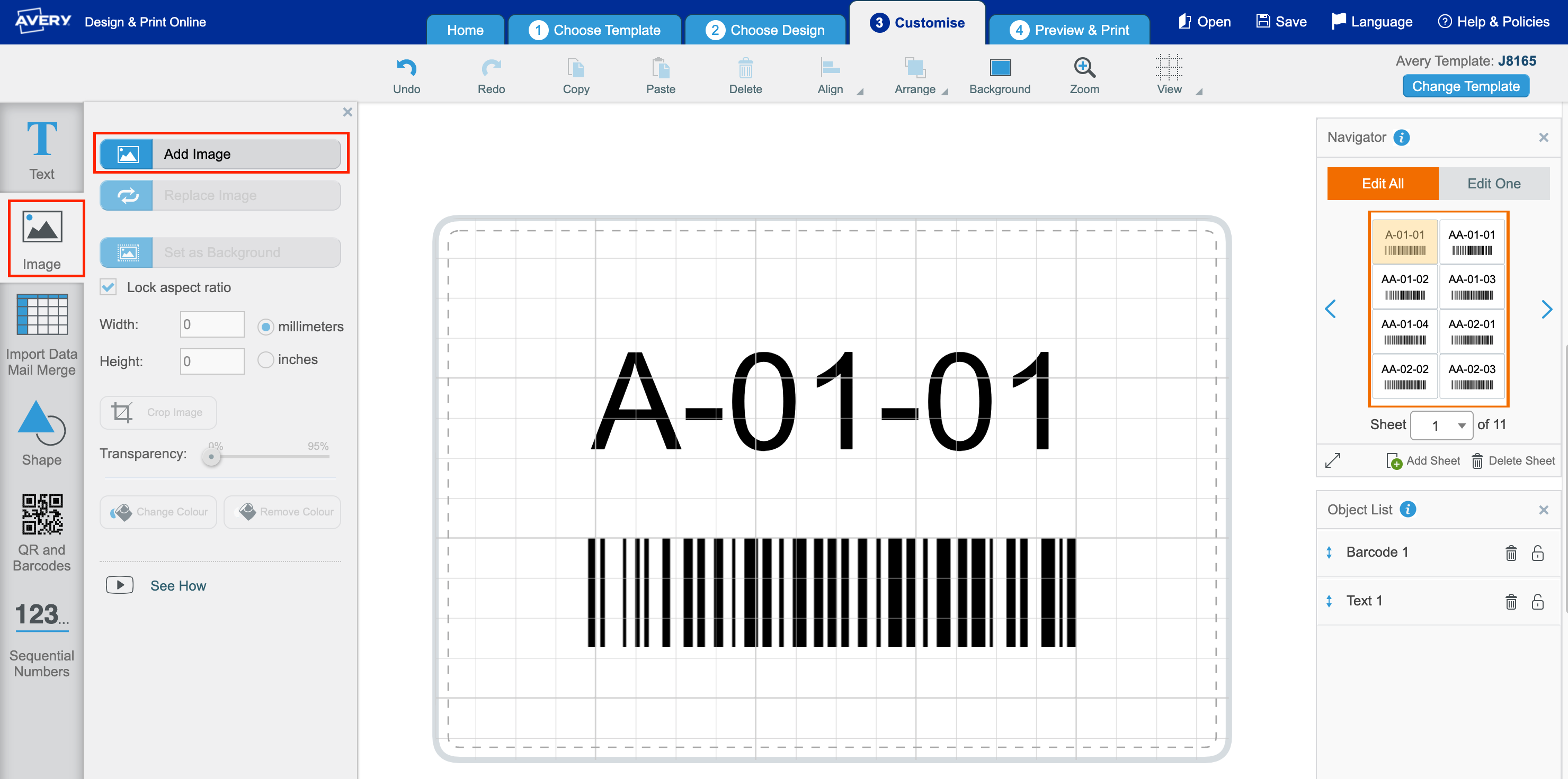 Printing Warehouse Location Labels using Avery Templates