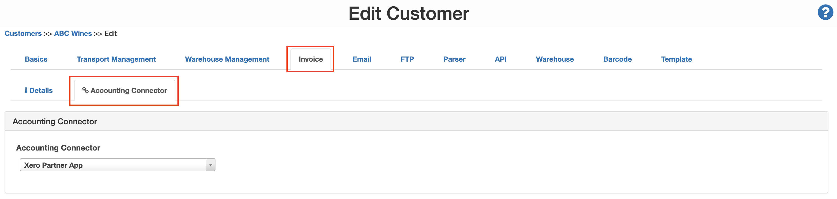 Customer Settings - Invoice (Details tab)