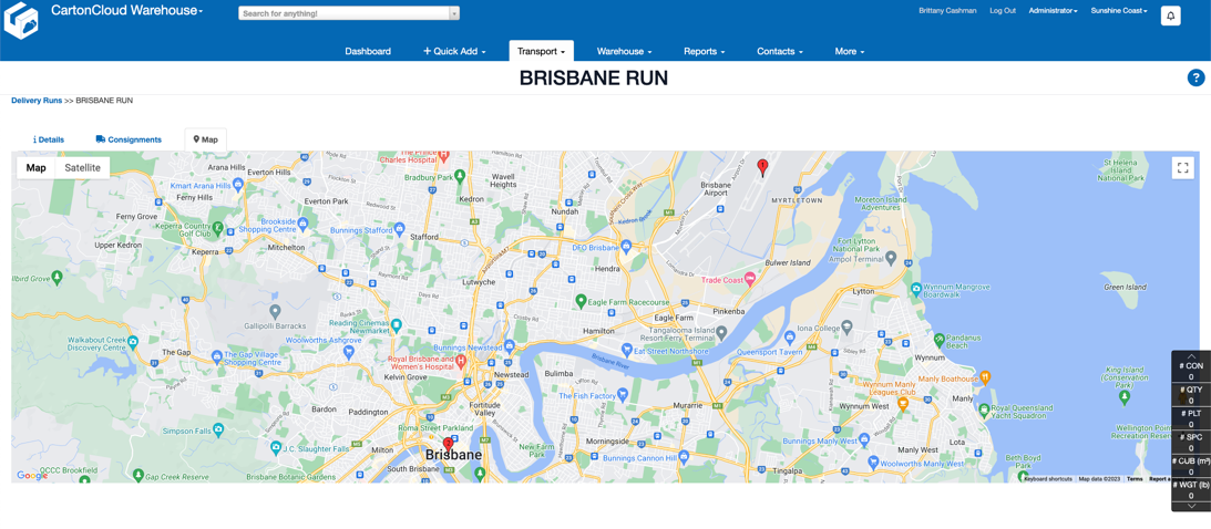 Delivery Run Details