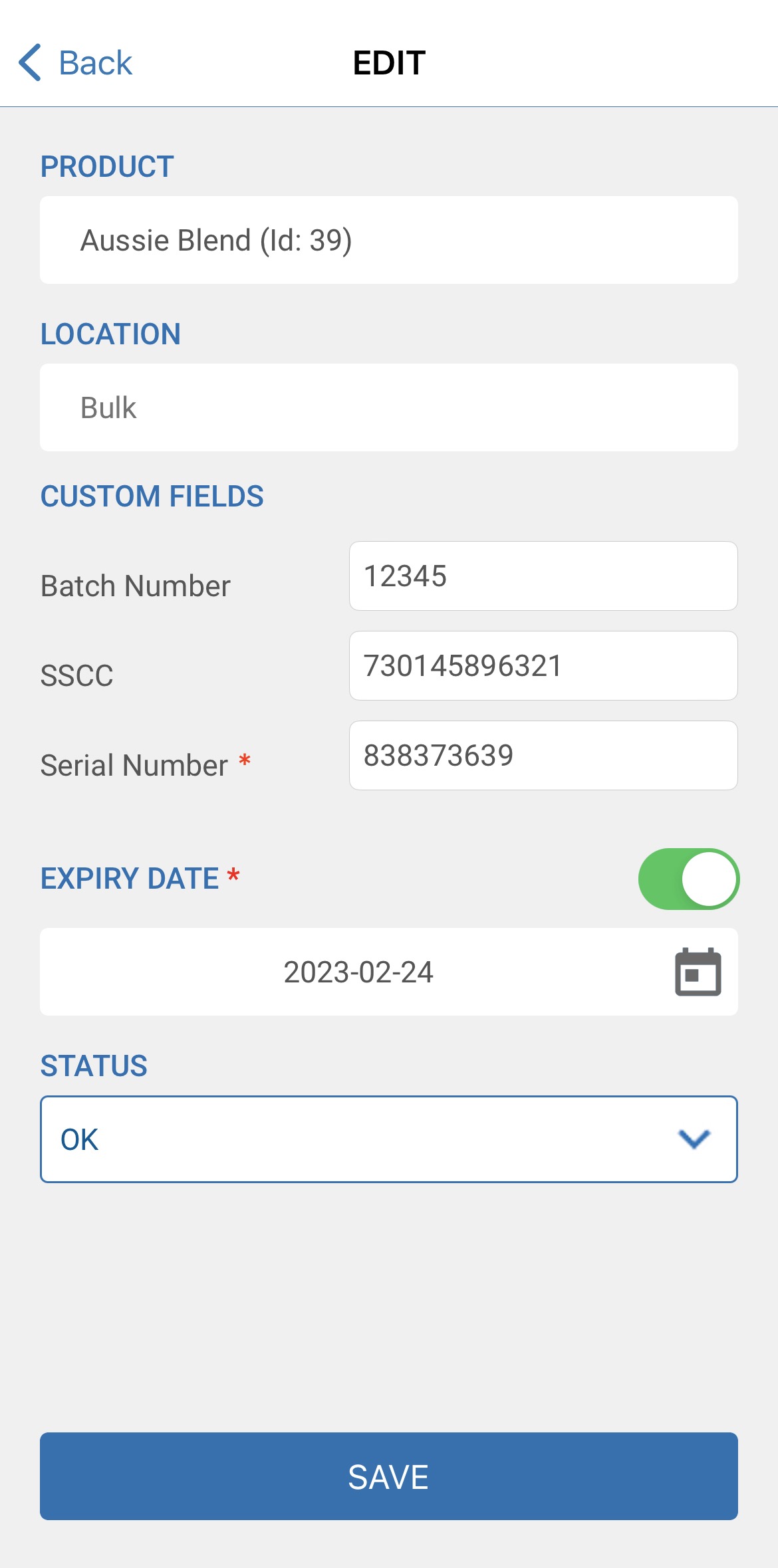Editing Purchase Order Products