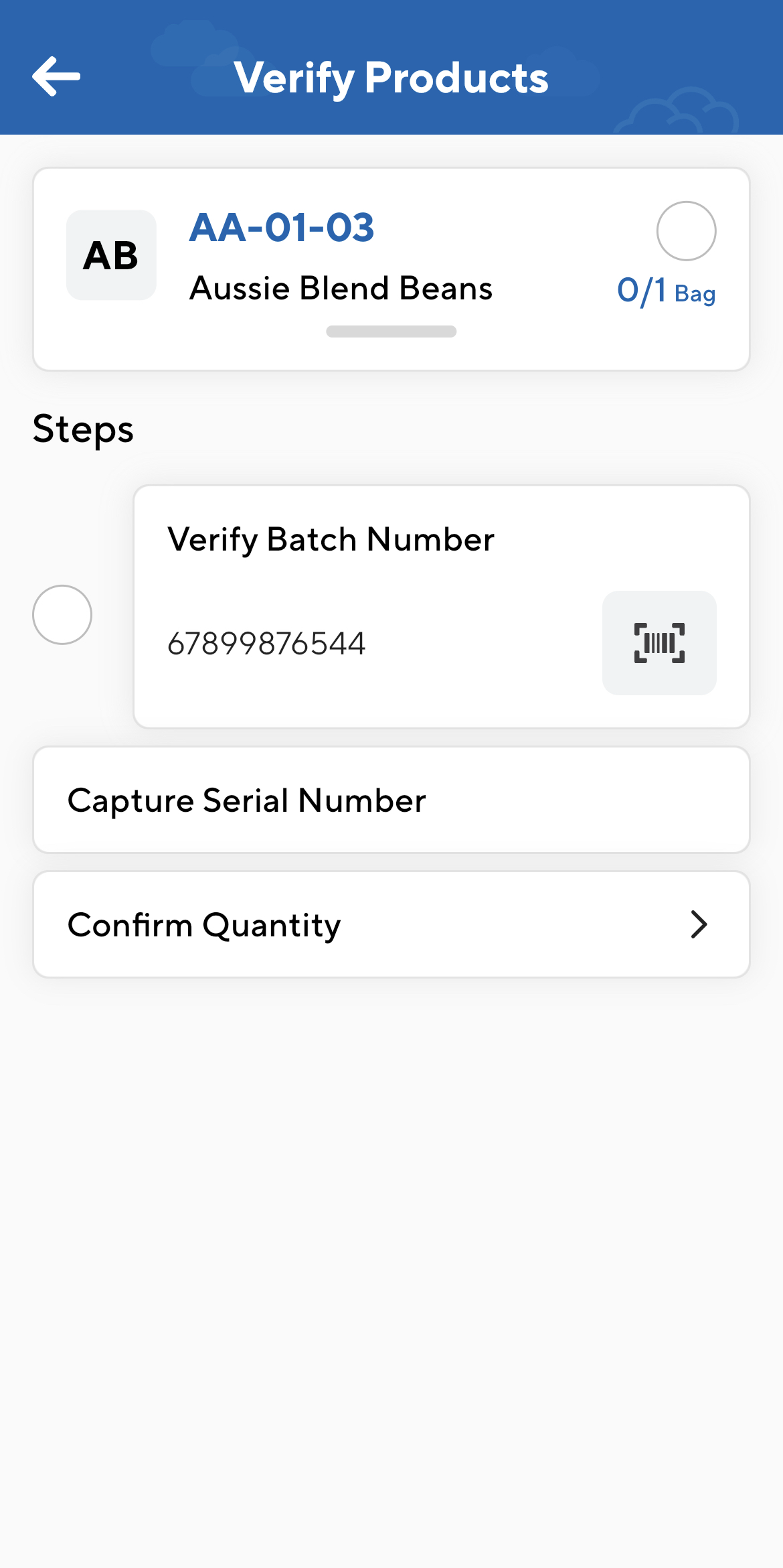 Scanning a barcode to verify against a POP Custom Field when Picking