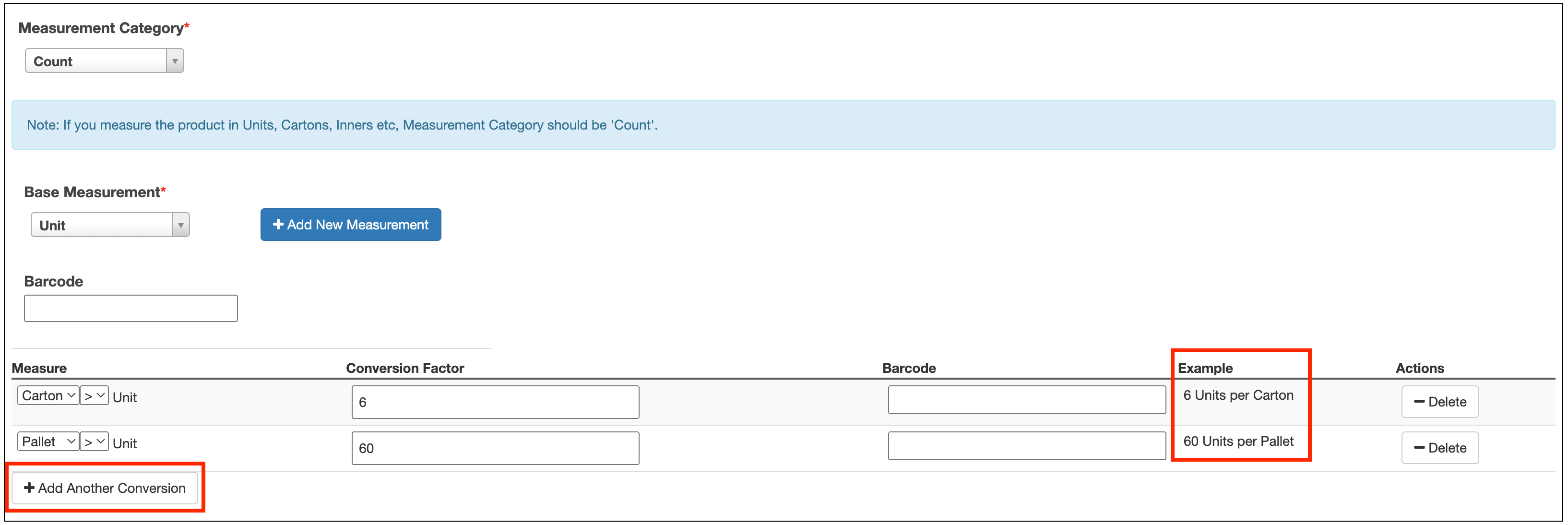 Products Units of Measure
