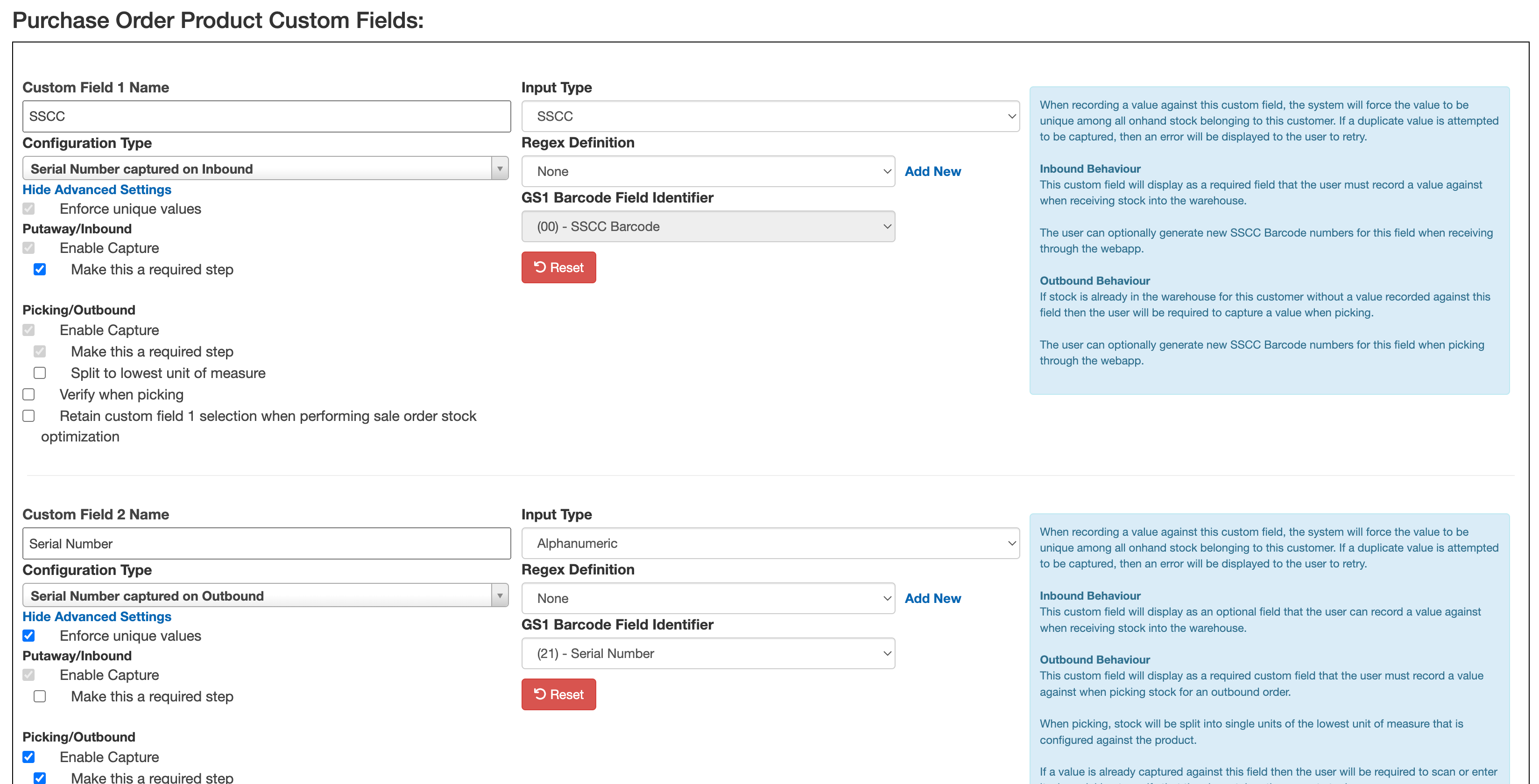 Enabling and using SSCC/GS1 Labels