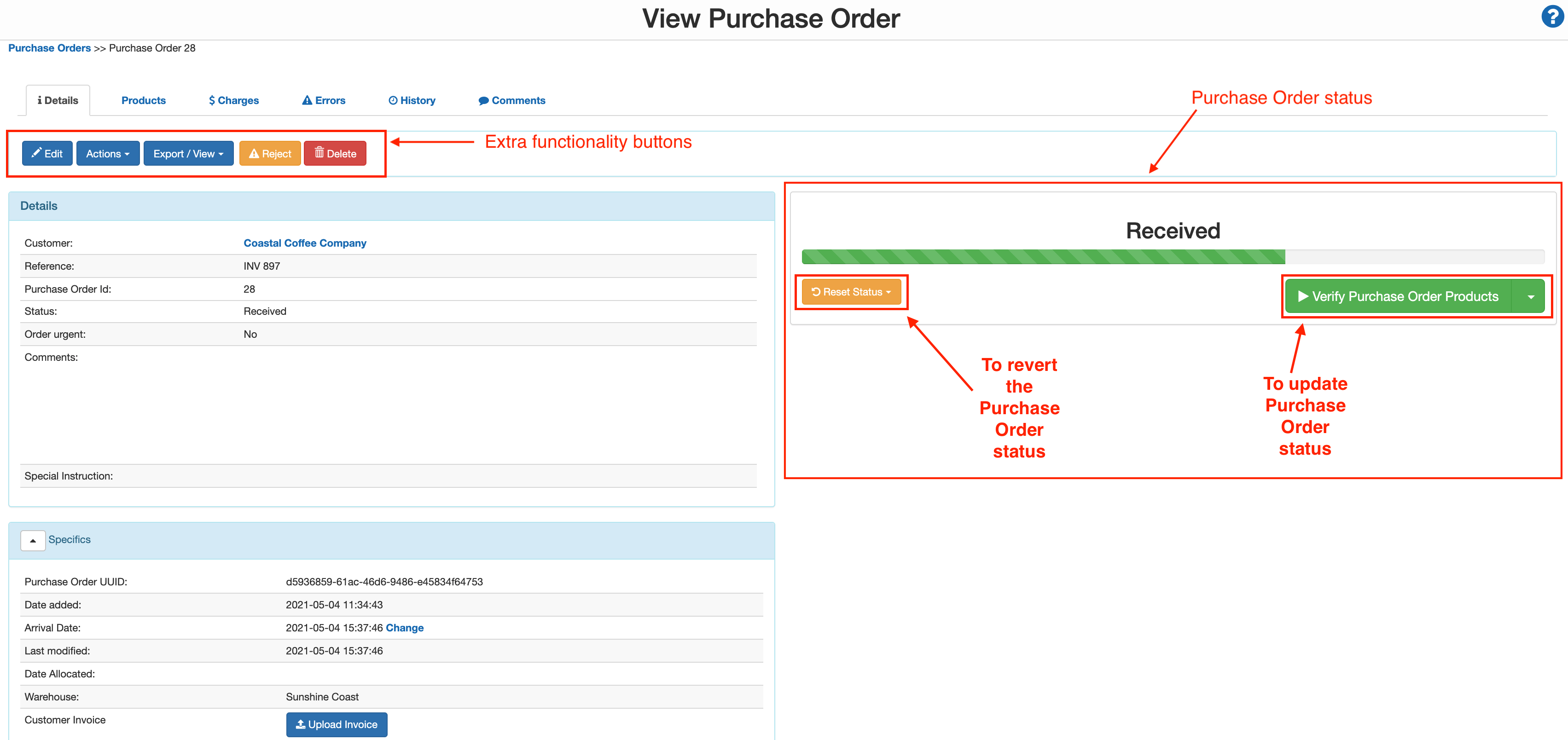 View Purchase Order