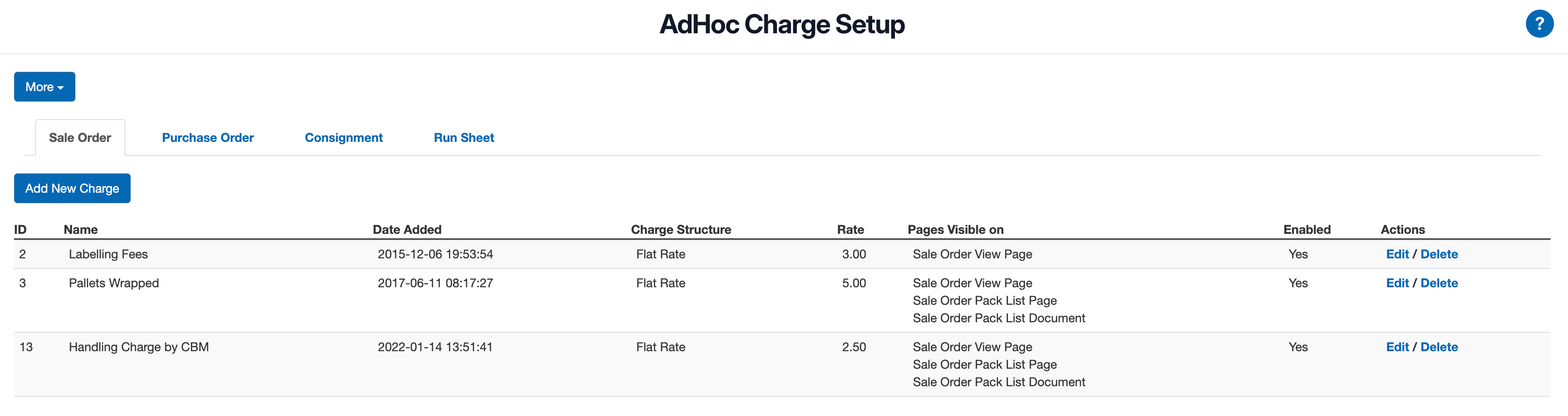 Adhoc Charge Setup