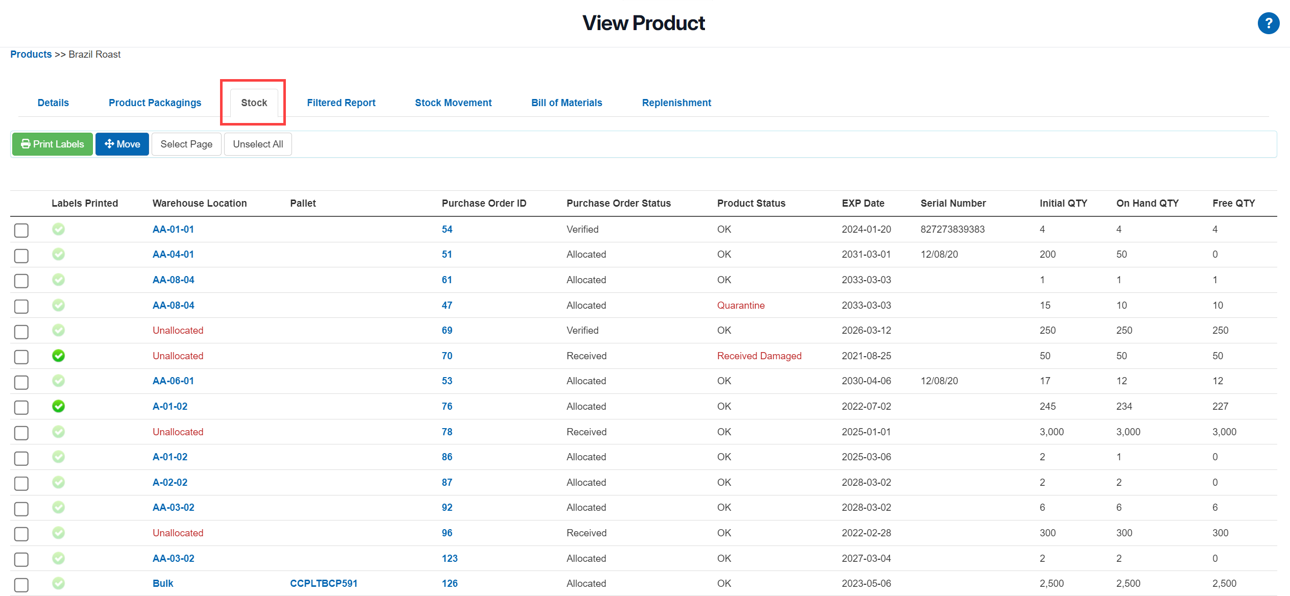 How to Merge Pallets of Stock