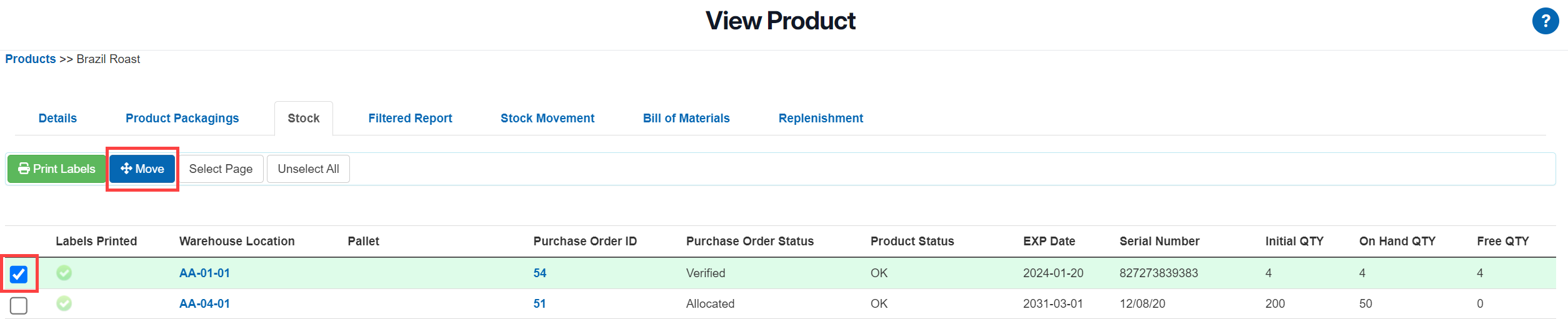 How to Merge Pallets of Stock