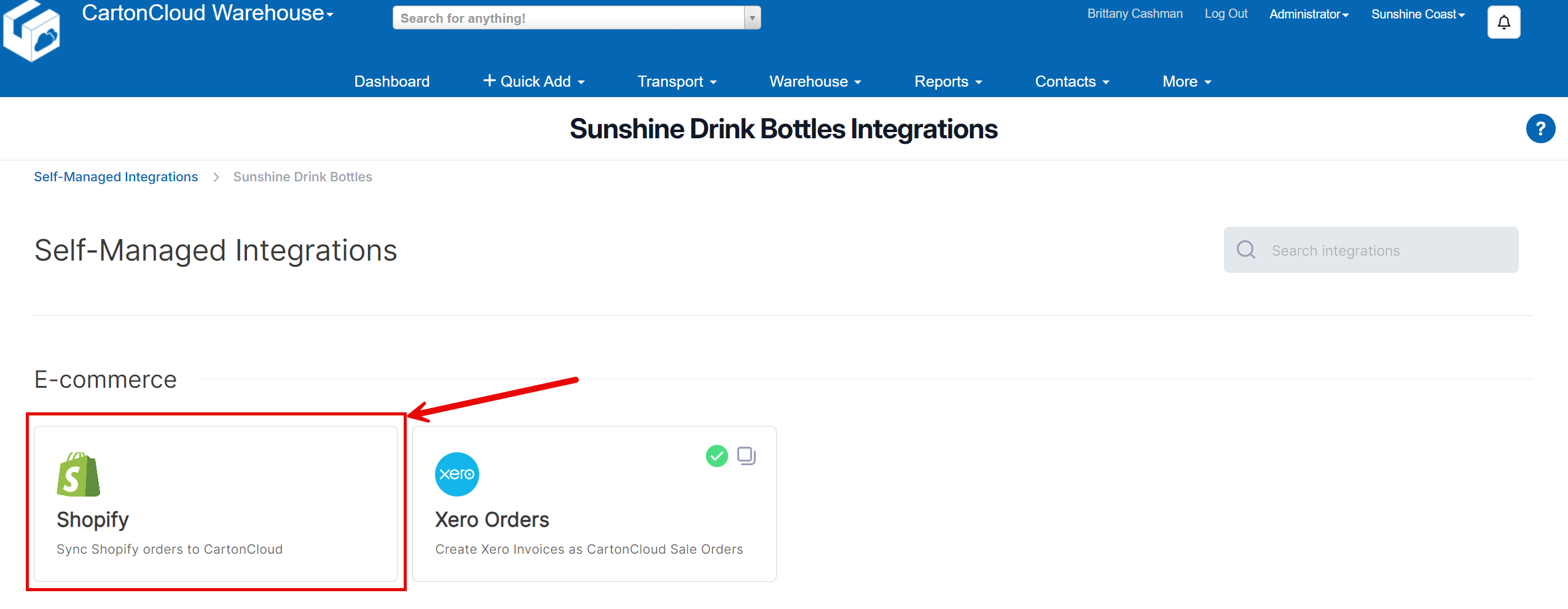 Self-Managed Shopify Integration