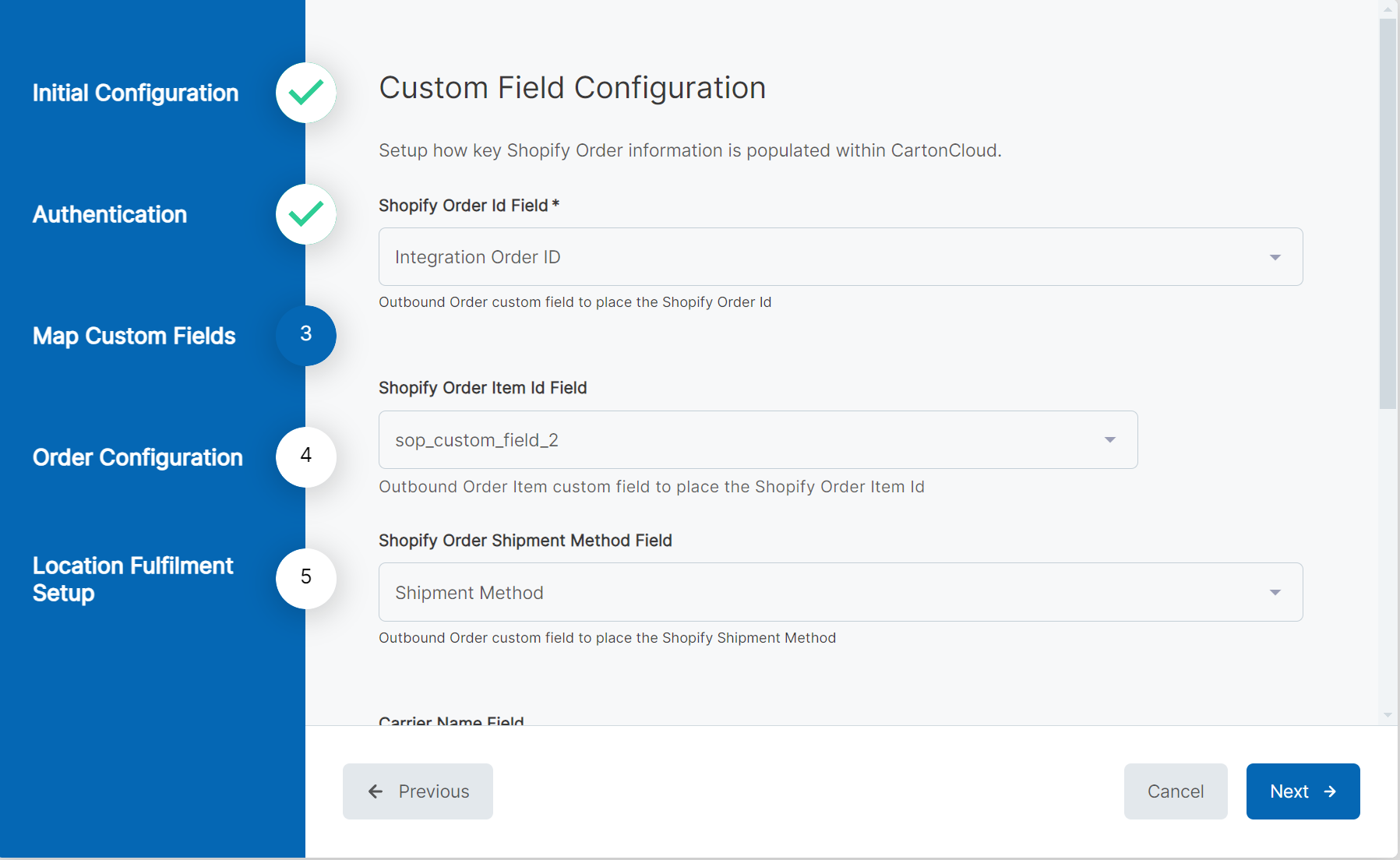 Self-Managed Shopify Integration
