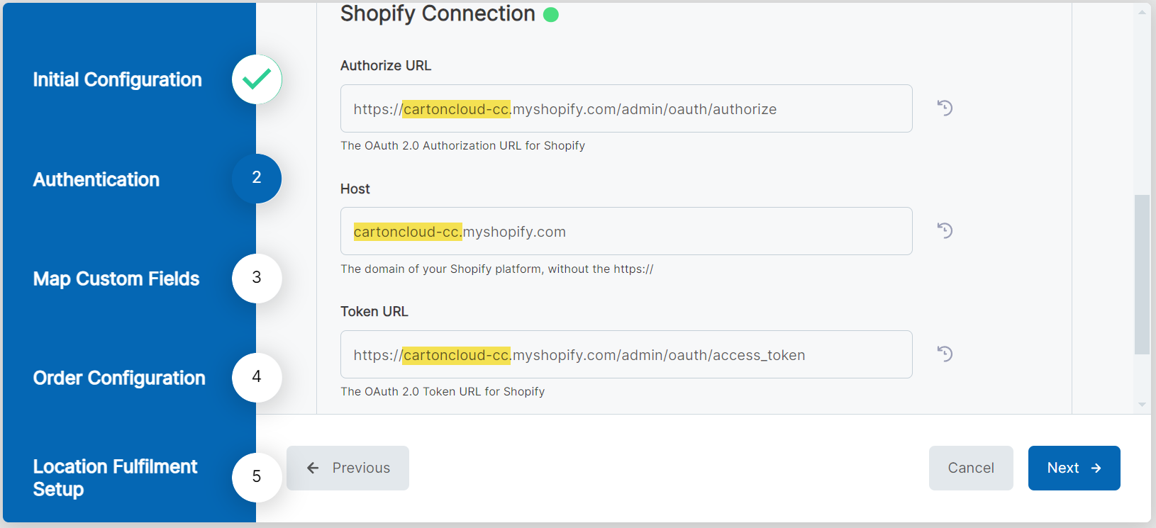 Self-Managed Shopify Integration