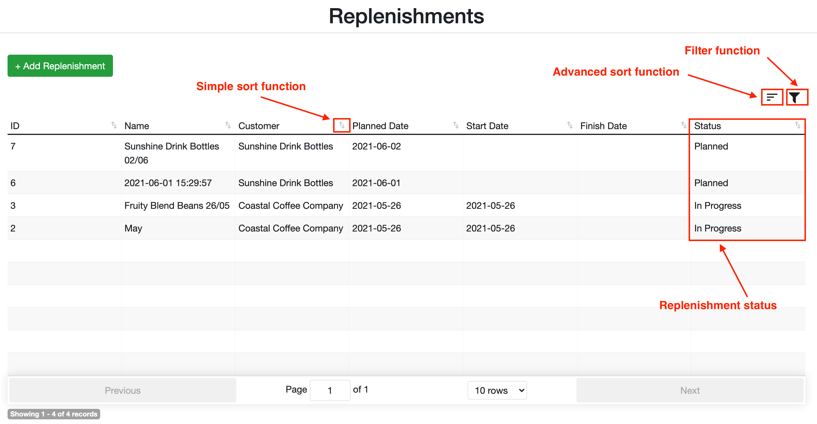 How to create a Replenishment