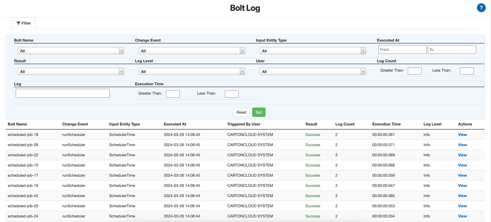 Bolt Logs