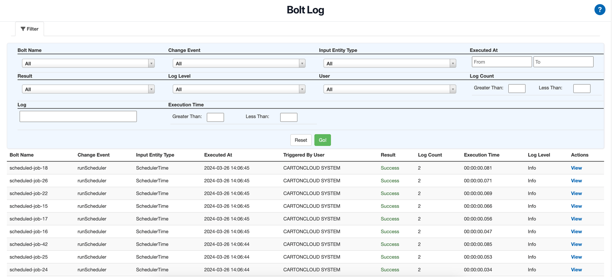 Bolt Logs