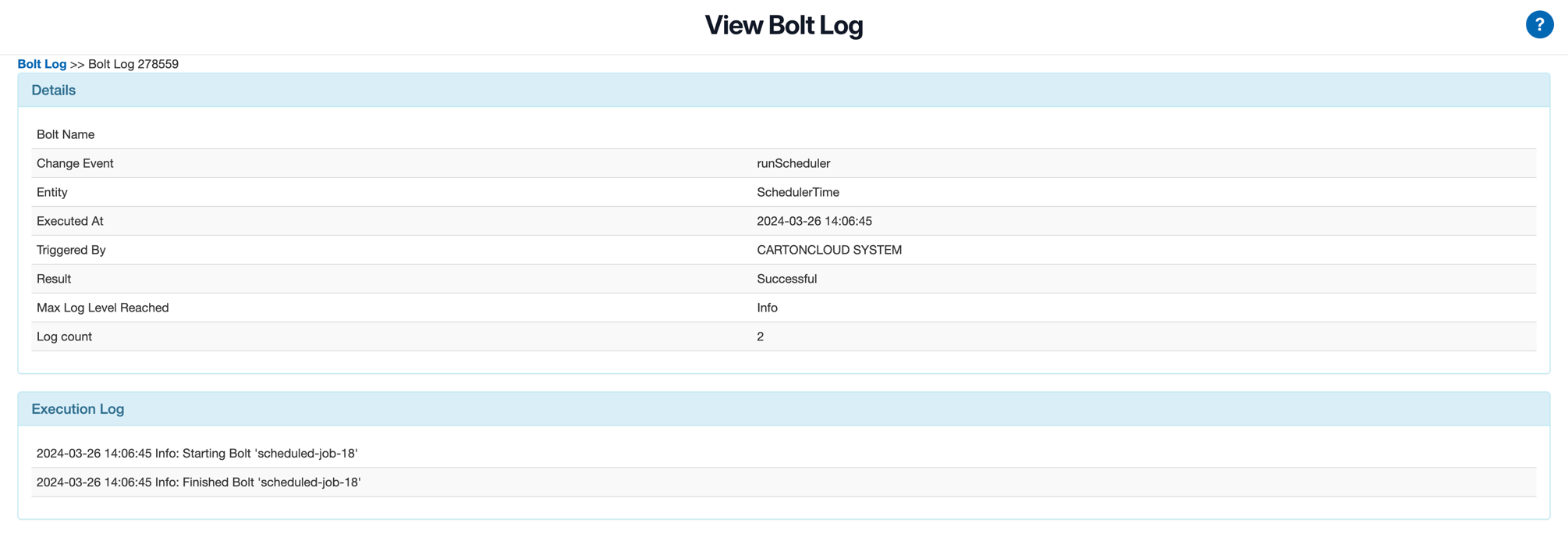 Bolt Logs