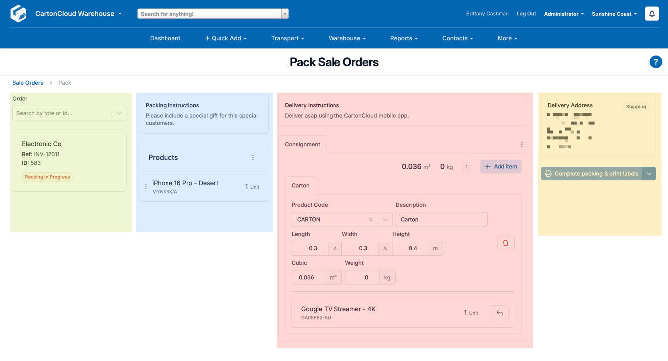 Pack Screen
