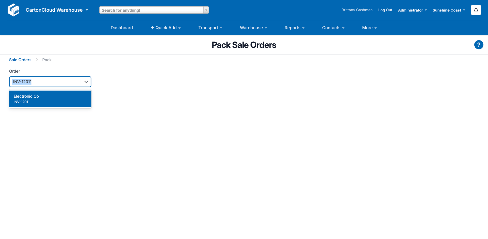 Pack Screen
