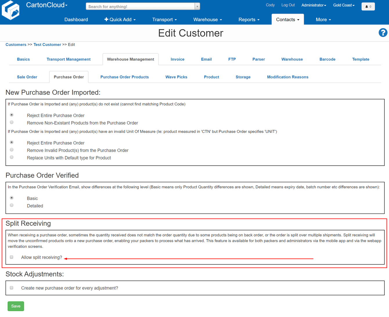 Splitting a Purchase Order on Mobile