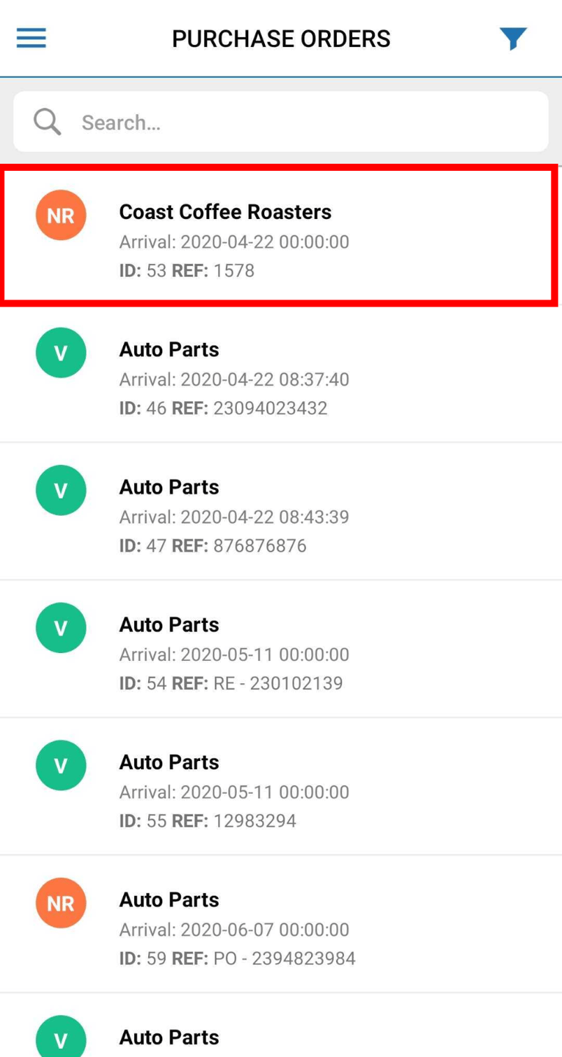 Splitting a Purchase Order on Mobile