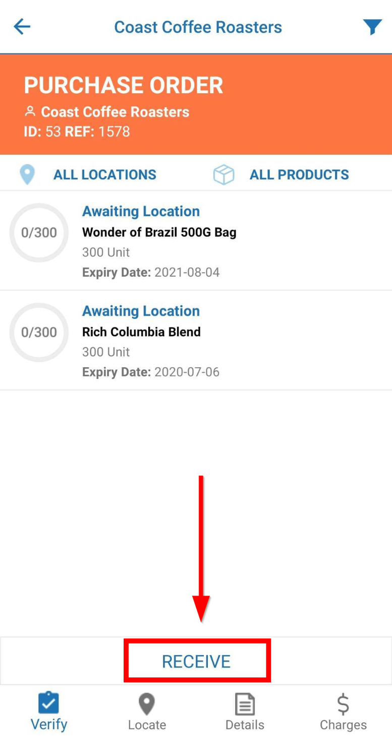Splitting a Purchase Order on Mobile